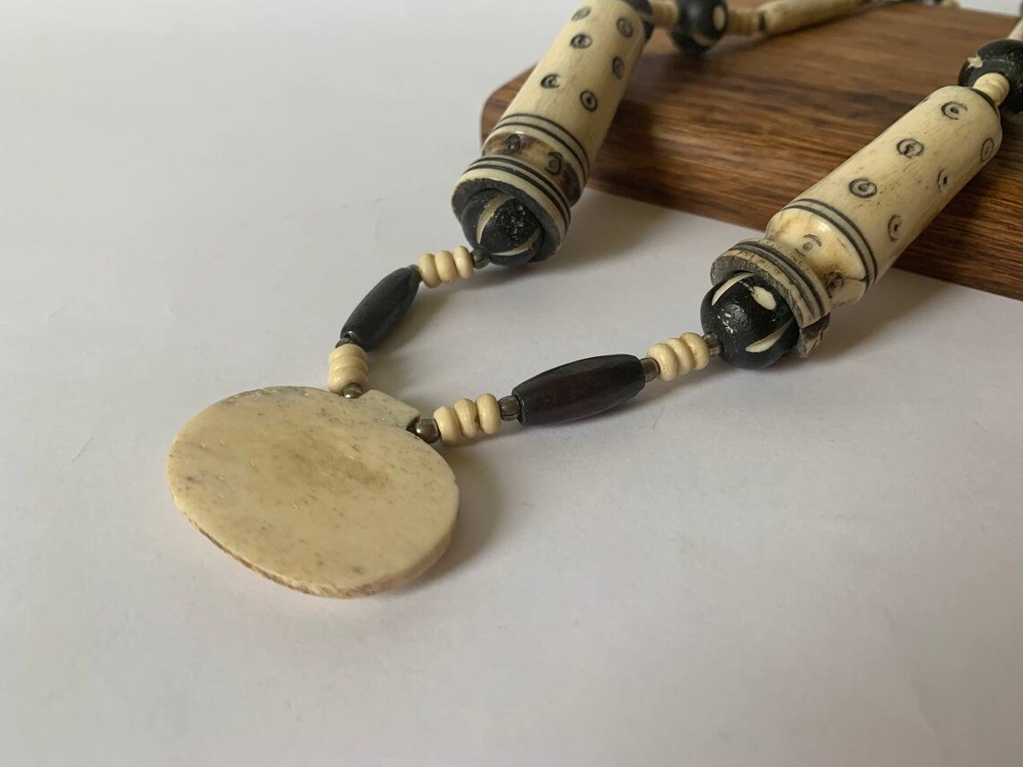 Handmade Bone Necklace, African Necklace, Bone Beads, Bone Necklace ...