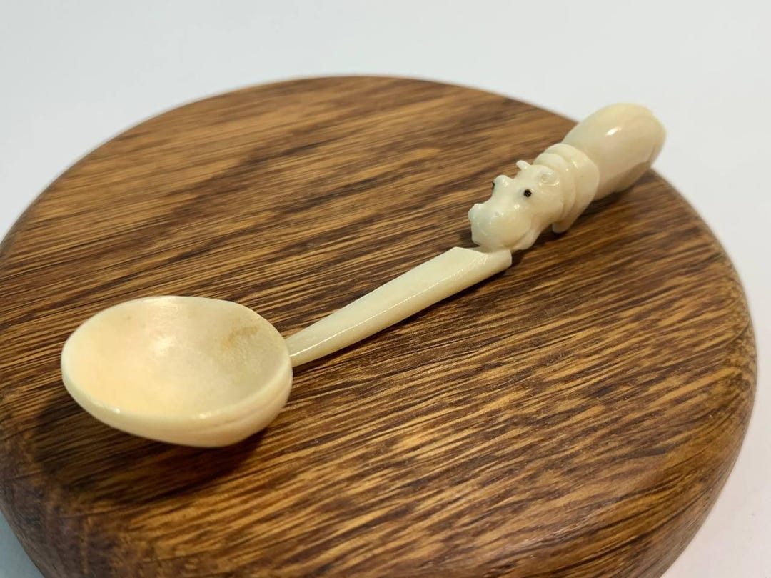 Unique Bone Spoon Hippo, Handmade Spoon, Hand Carved Spoon, "hippo ...