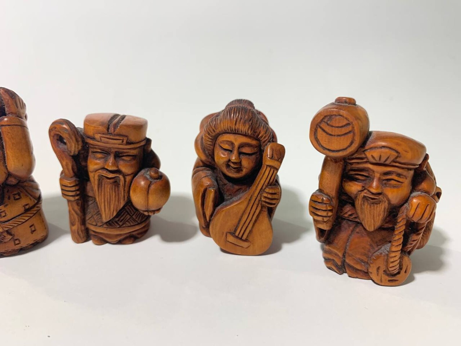 Unique Netsuke 7 Japanese Gods of Happiness Seven Boxwood - Etsy