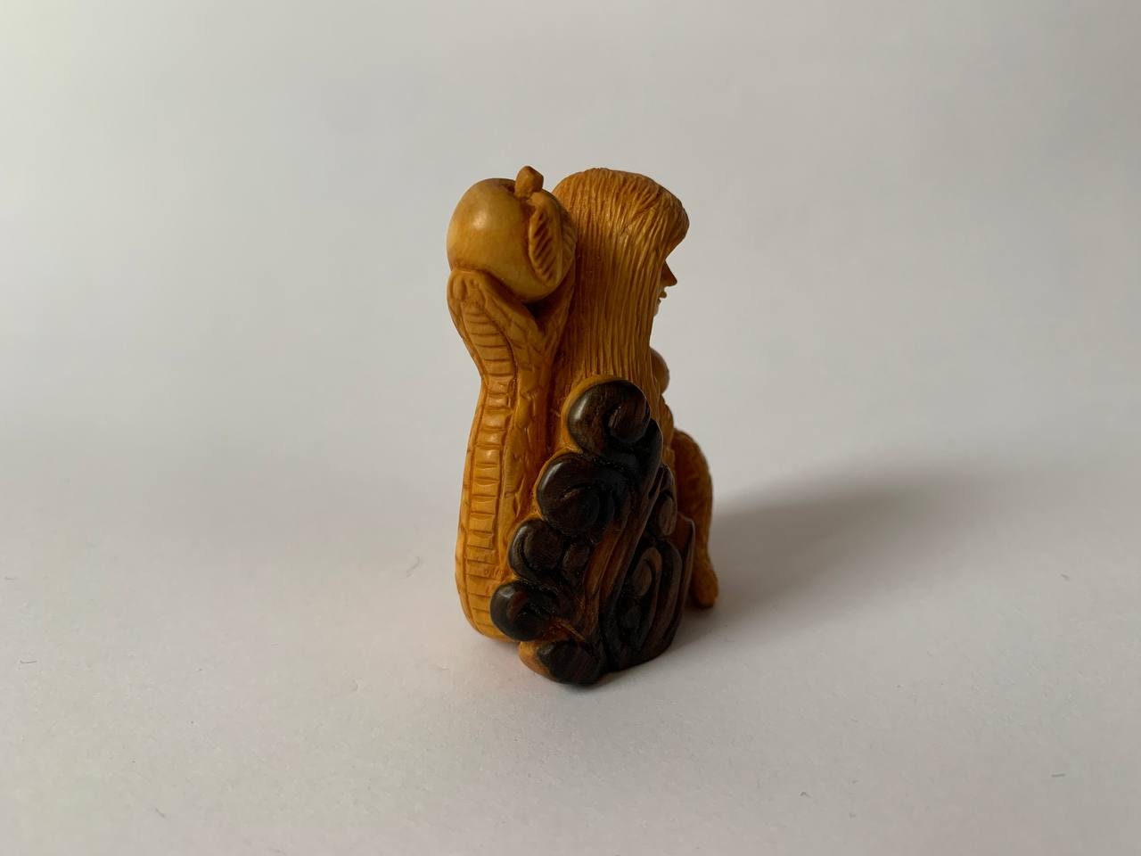 Unique Netsuke, Handmade Netsuke, Carved Netsuke, Netsuke Eva and Snake ...