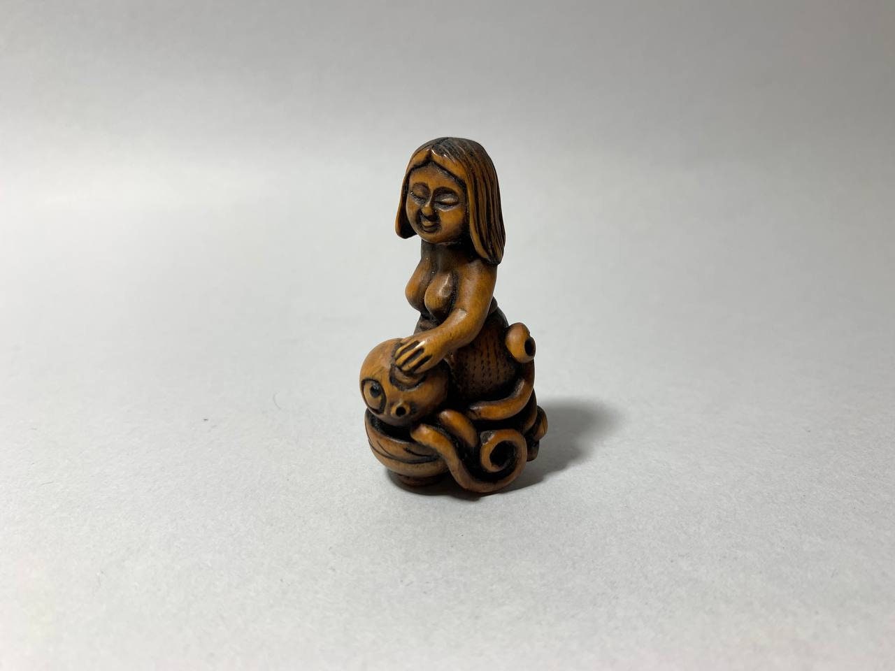 Unique Netsuke Handmade Netsuke Carved Netsuke Girl on an - Etsy