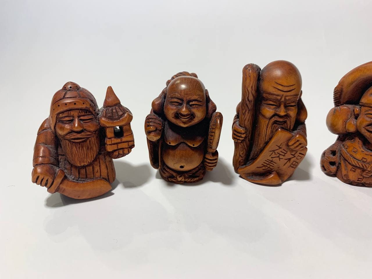 Unique Netsuke 7 Japanese Gods of Happiness Seven Boxwood - Etsy