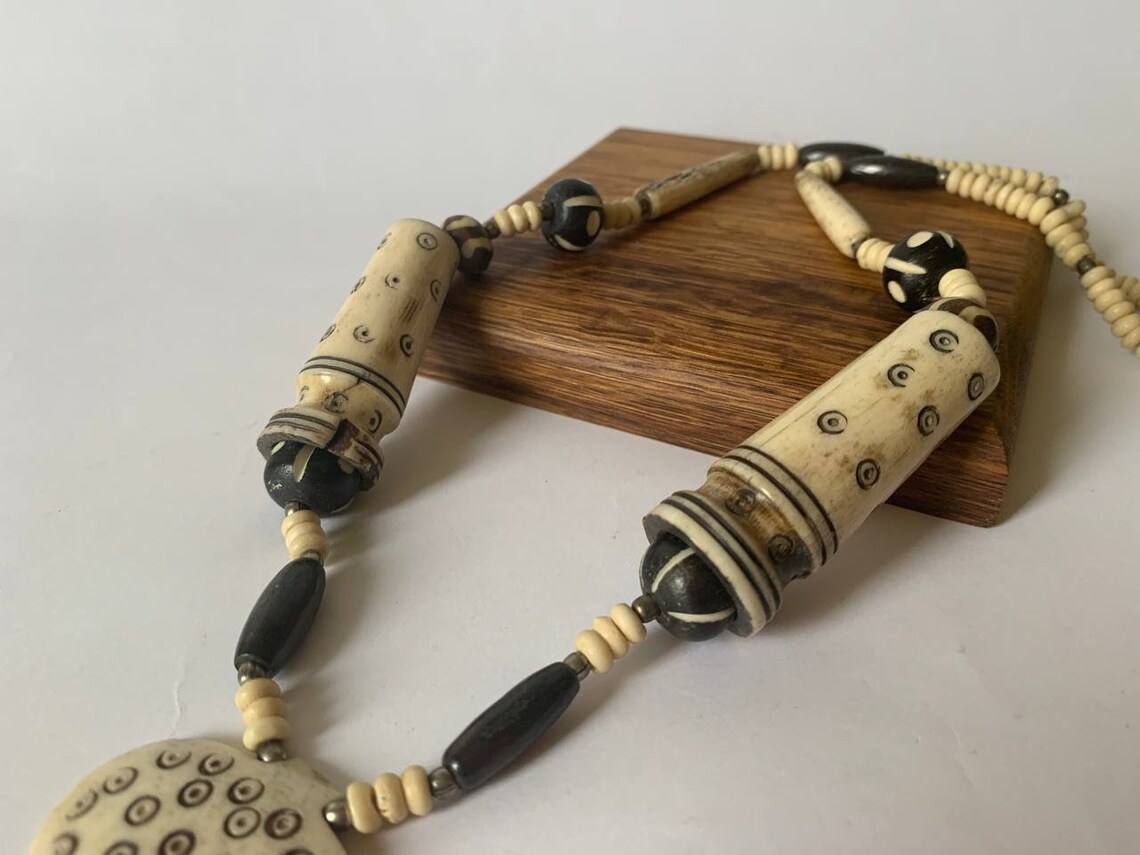 Handmade Bone Necklace, African Necklace, Bone Beads, Bone Necklace ...