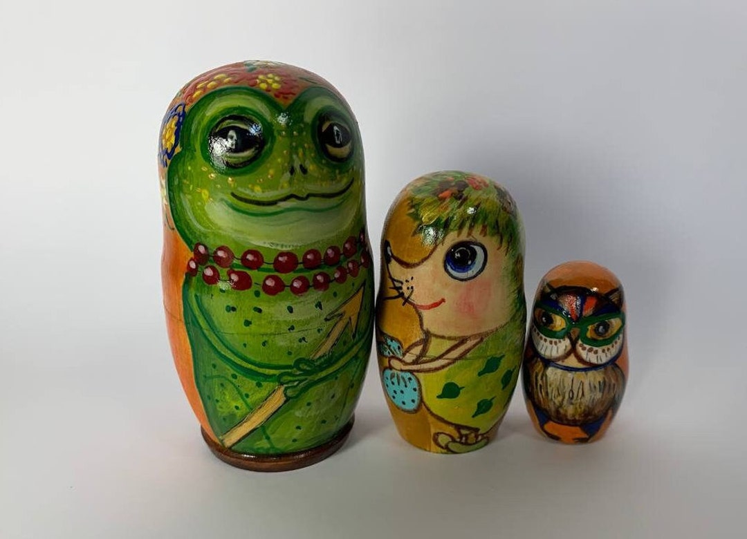 Handmade Nesting Doll, 5th Nesting Doll, Hand Painted Nesting Doll Frog ...