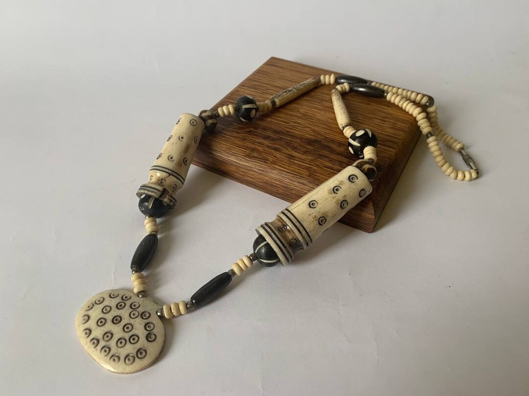 Handmade Bone Necklace, African Necklace, Bone Beads, Bone Necklace ...