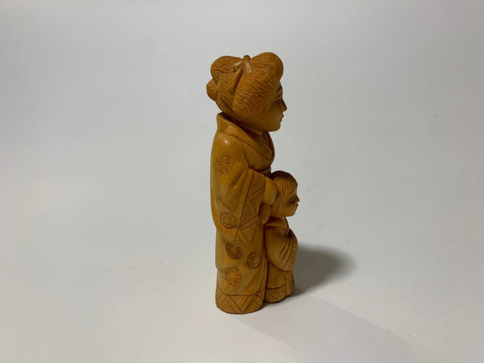 Unique Netsuke, Handmade Netsuke, Hand Carved Netsuke, woman With a ...