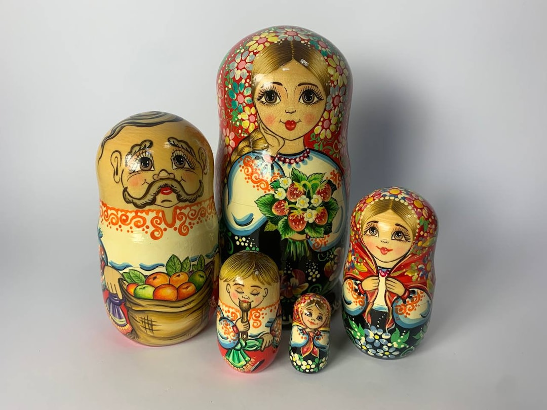 Handmade Nesting Doll, 5 Nesting Doll, Hand Painted Nesting Doll ...