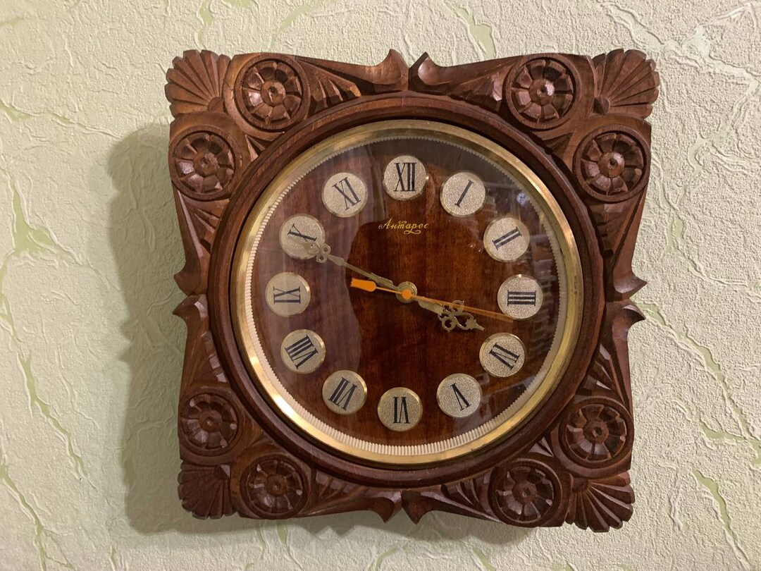 Soviet Clock, Vintage Clock, USSR Clock, Wooden Clock, Soviet Working ...