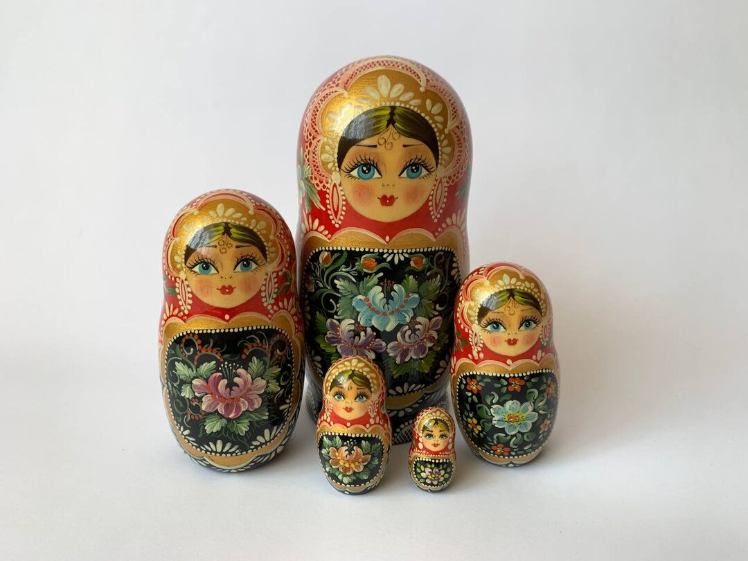 Handmade Nesting Doll, 5 Nesting Doll, Hand Painted Nesting Doll ...