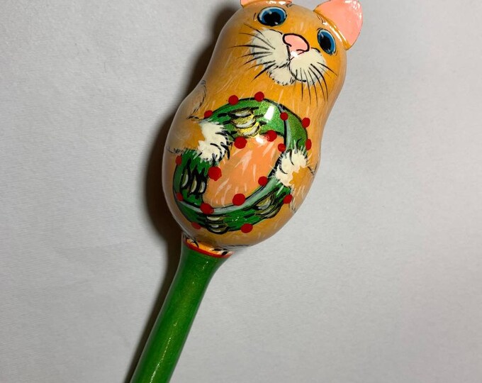 Maracas, Wooden Maracas, Musical Maracas, Painted Maracas, Maracas "cat ...