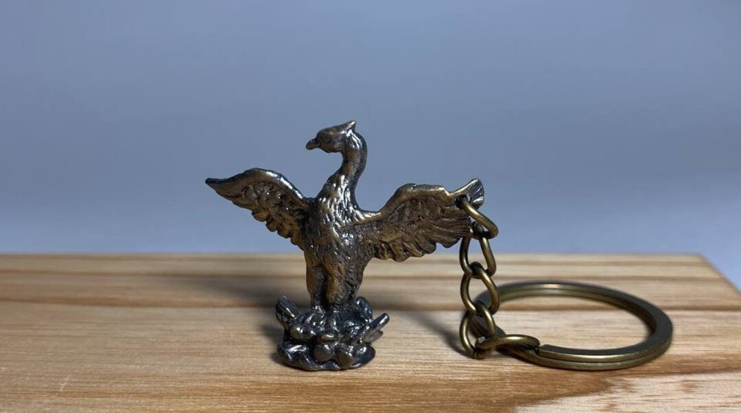 Handmade Bronze Phoenix, Charm Phoenix, Trinket Bird, Pendant Phoenix ...