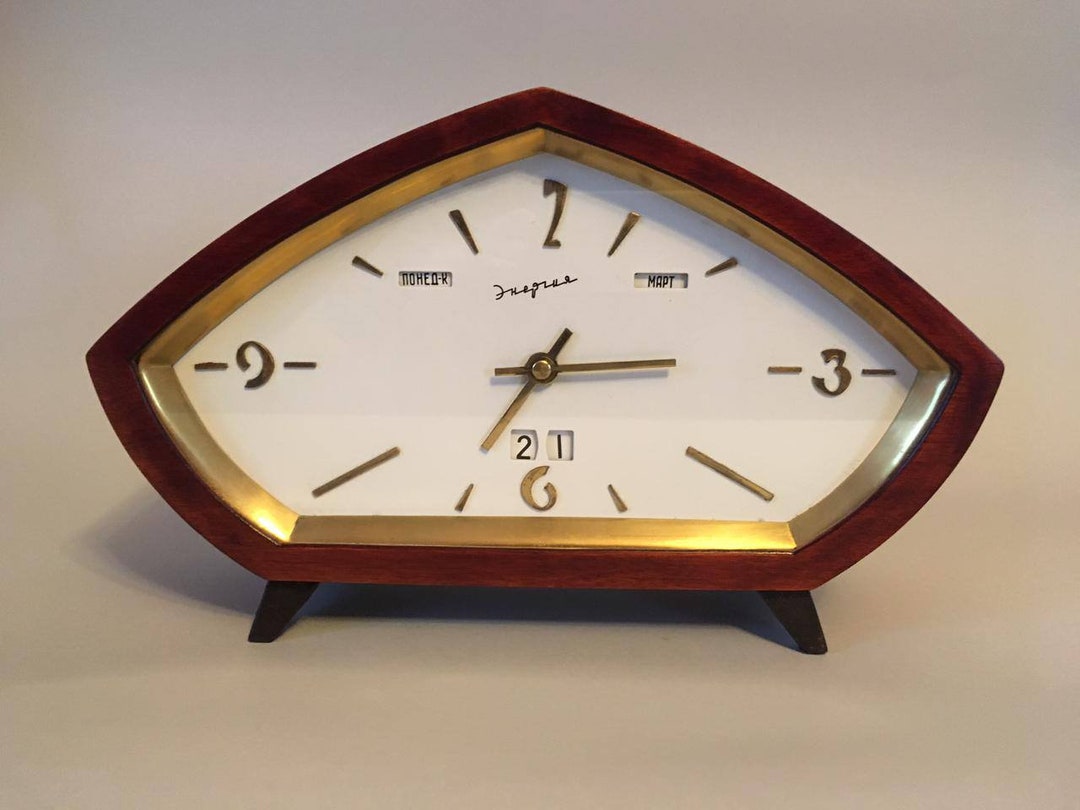 Vintage Clock, Soviet Clock, Energy Clock, Table Clock, Mantel Clock ...