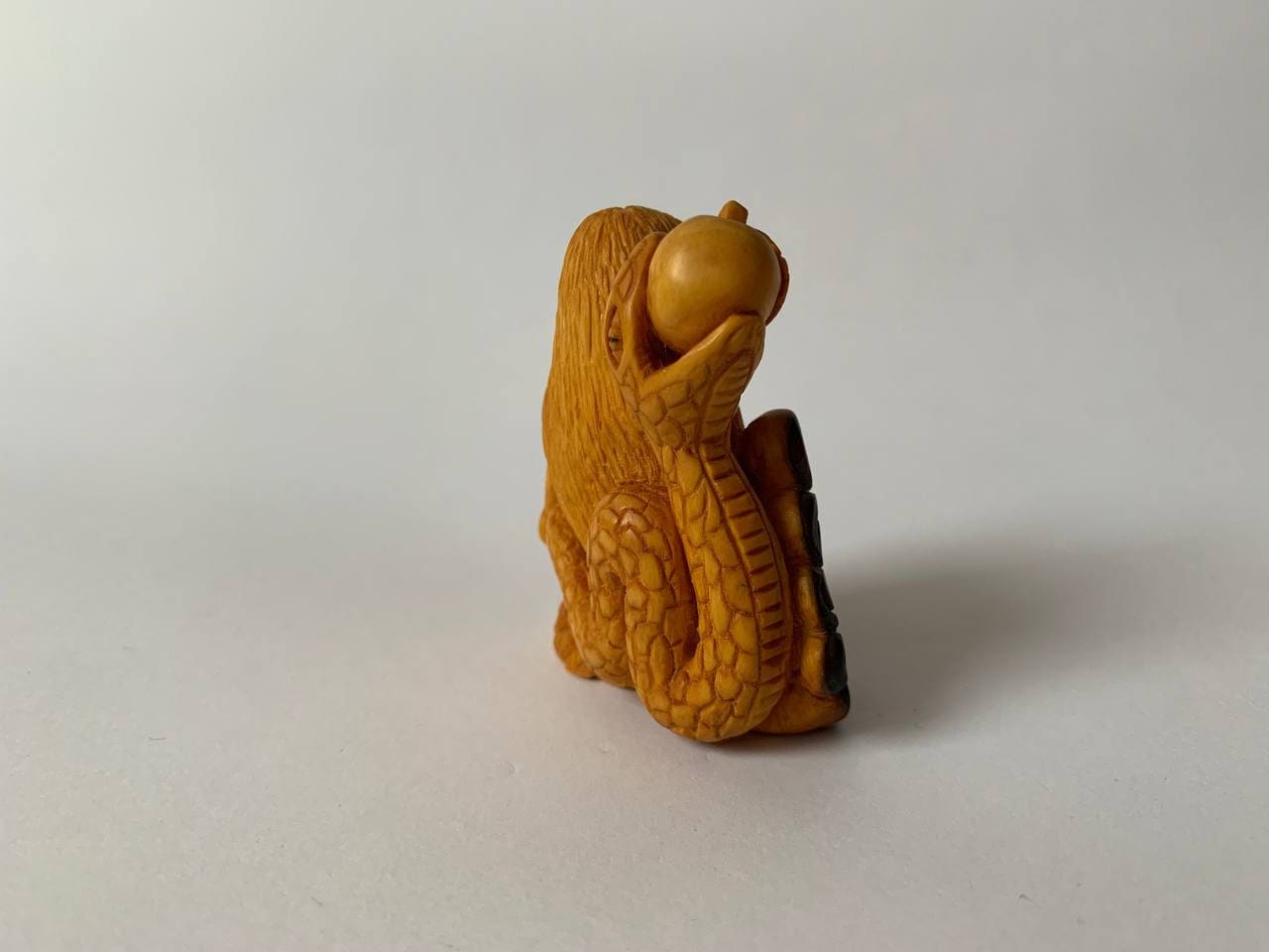 Unique Netsuke, Handmade Netsuke, Carved Netsuke, Netsuke Eva and Snake ...