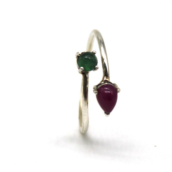 Ruby Emerald Ring - Etsy