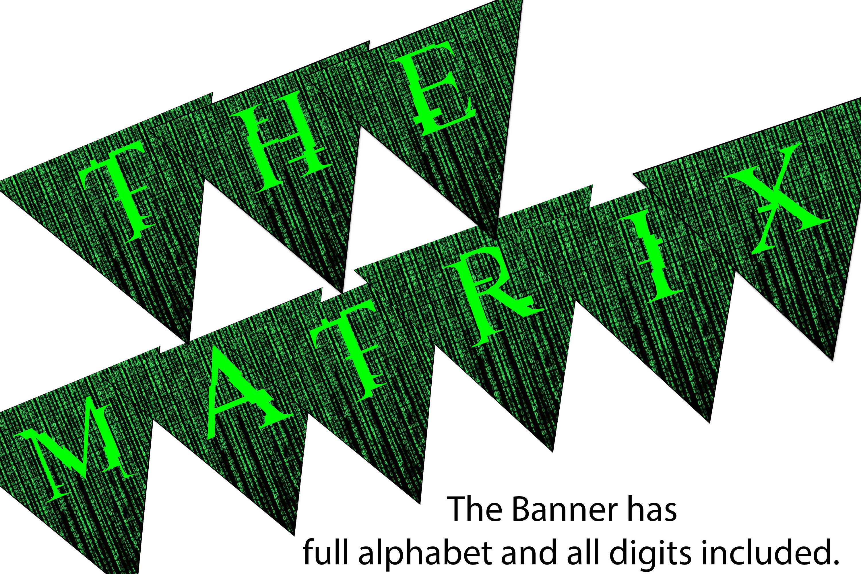 Matrix Inspired Banner The Matrix Inspired Flag Bunting | Etsy