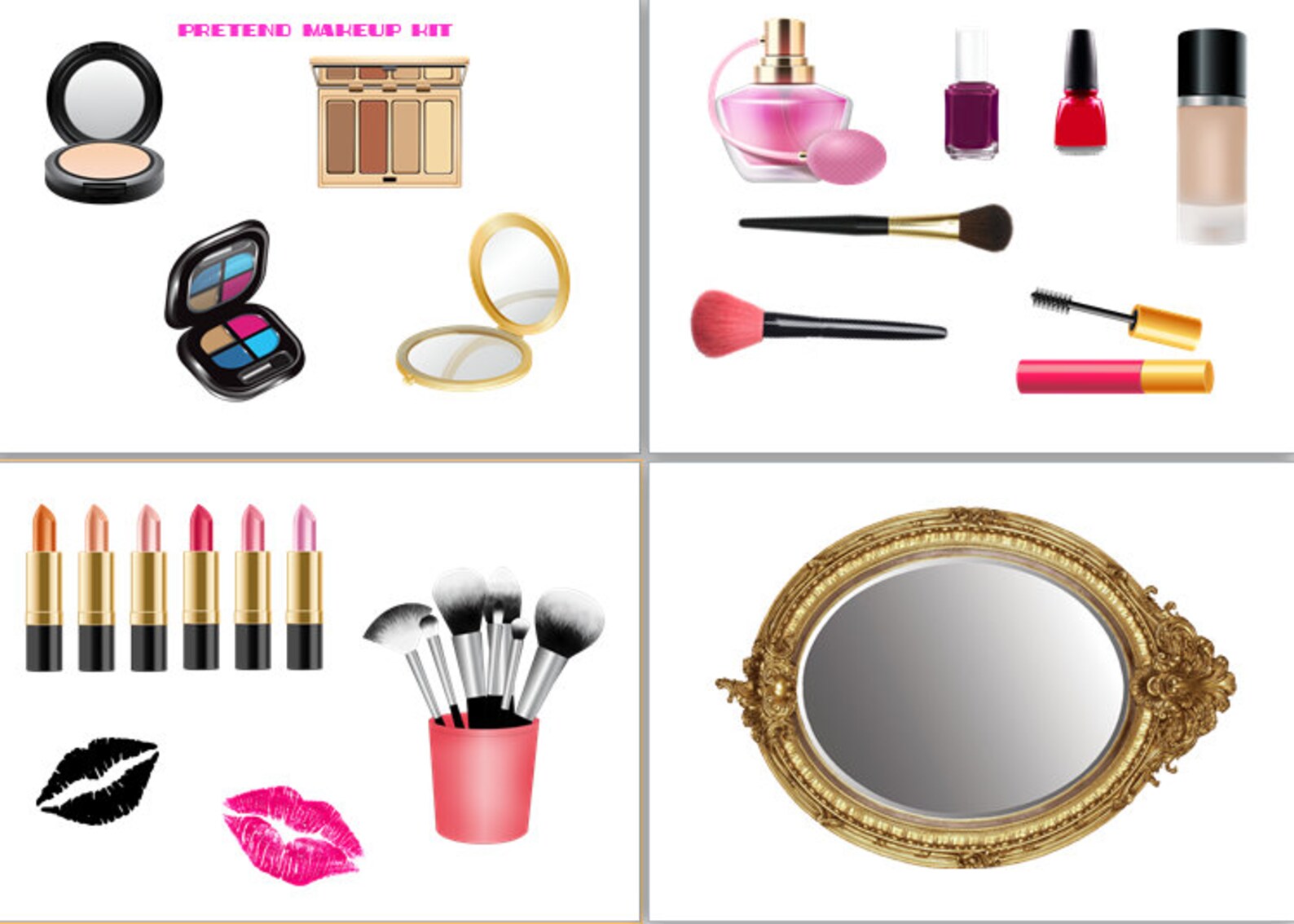 Pretend Makeup Kit Printable Makeup Kit Printable Makeup | Etsy