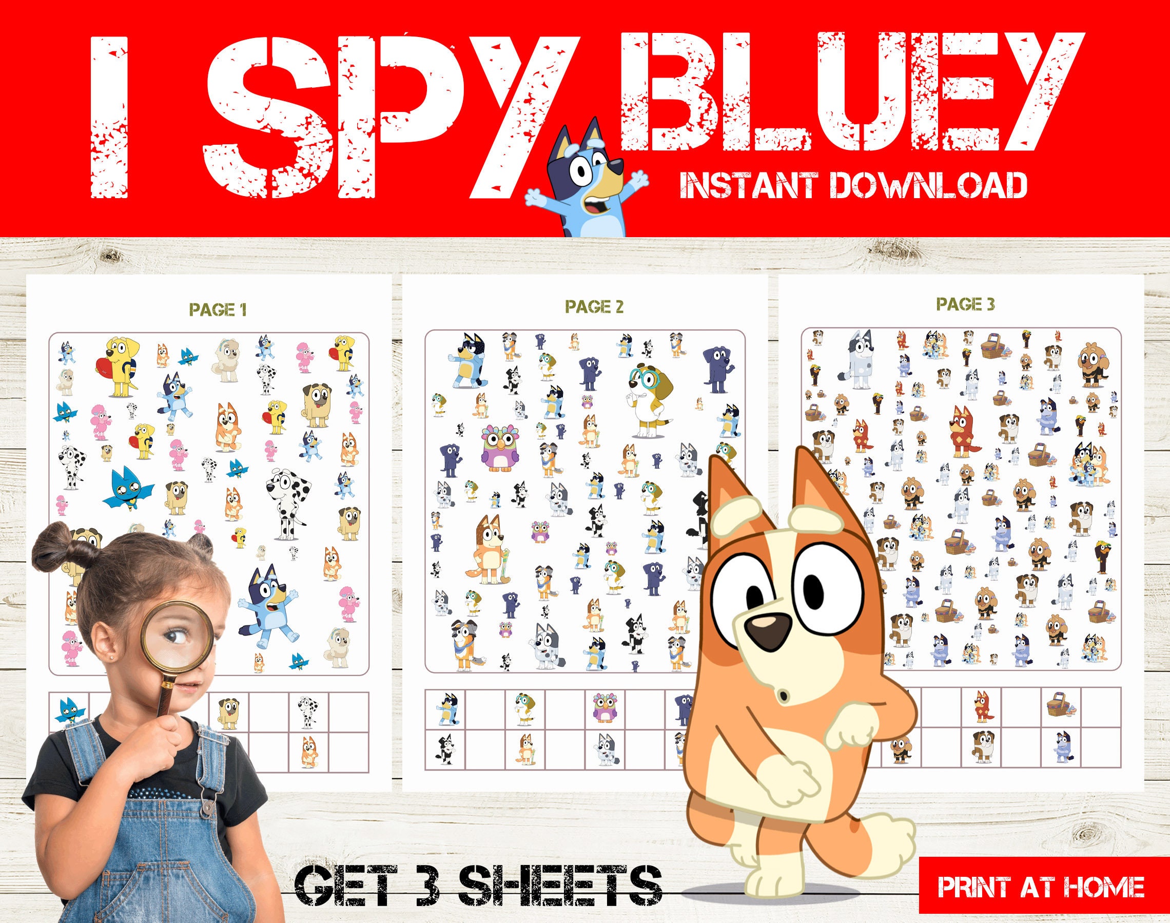 Bluey I Spy Game Bluey Look & Find Game Printable Blue Dog | Etsy