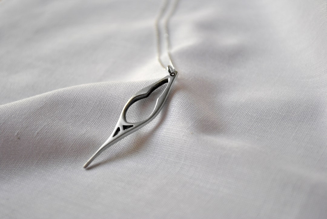 Abstract Sterling Silver Raindrop Necklace: Symmetrical Pendant - Etsy UK