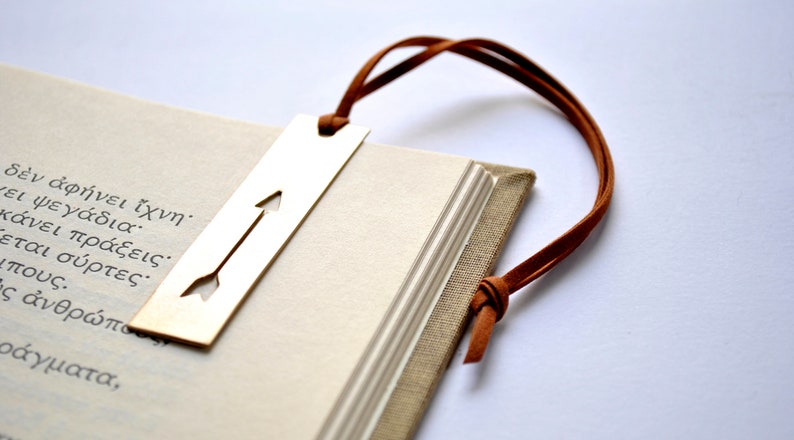 Archery Metal Bookmark, Arrow Engraved Initials Book Mark, Bronze ...