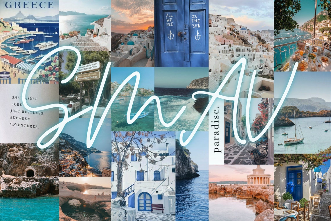 Greece Theme Aesthetic Background for Computer, Laptop, or Tablet - Etsy