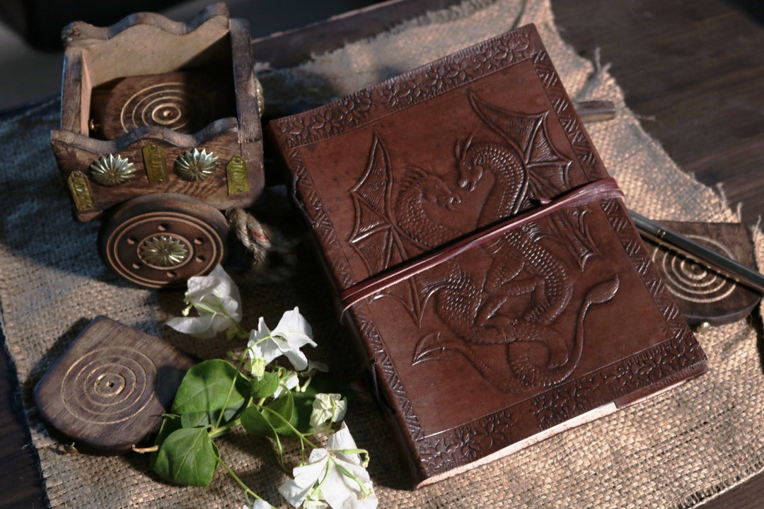 Handmade 50% OFF Personalized Dragon Emboss Leather Journal - Etsy
