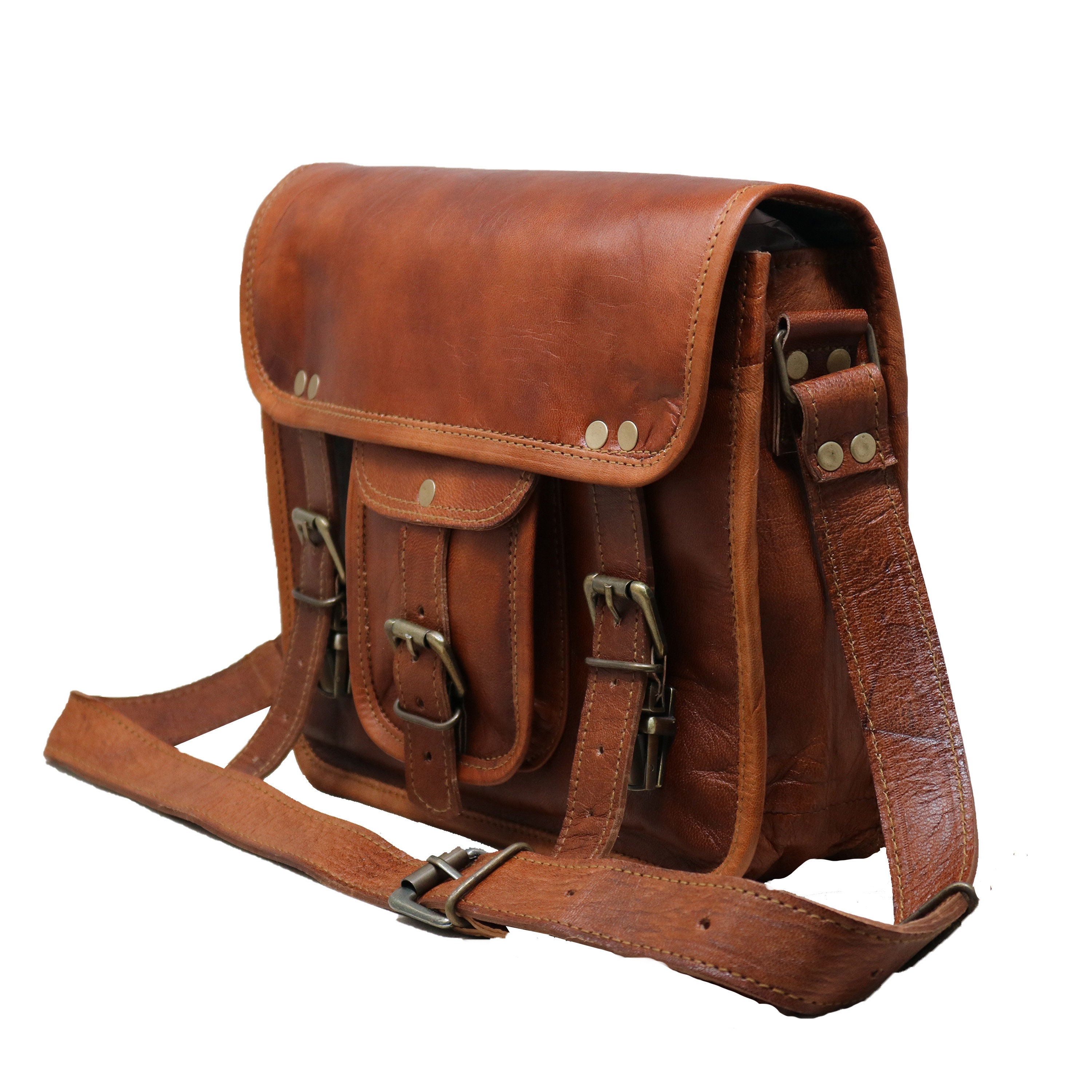 Personalized Small Personalized Genuine Leather Satchel Bag Ippad Bag ...