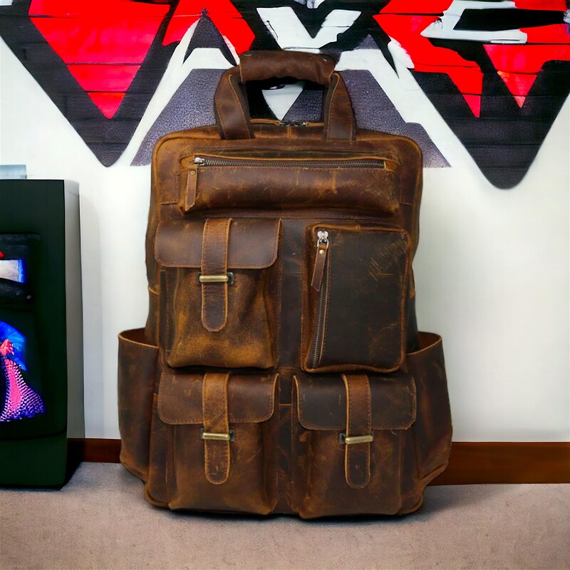 Leather Backpack - Etsy