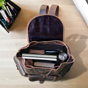 Personalized Leather Backpack for Men Women Travel Rucksack Weekender ...