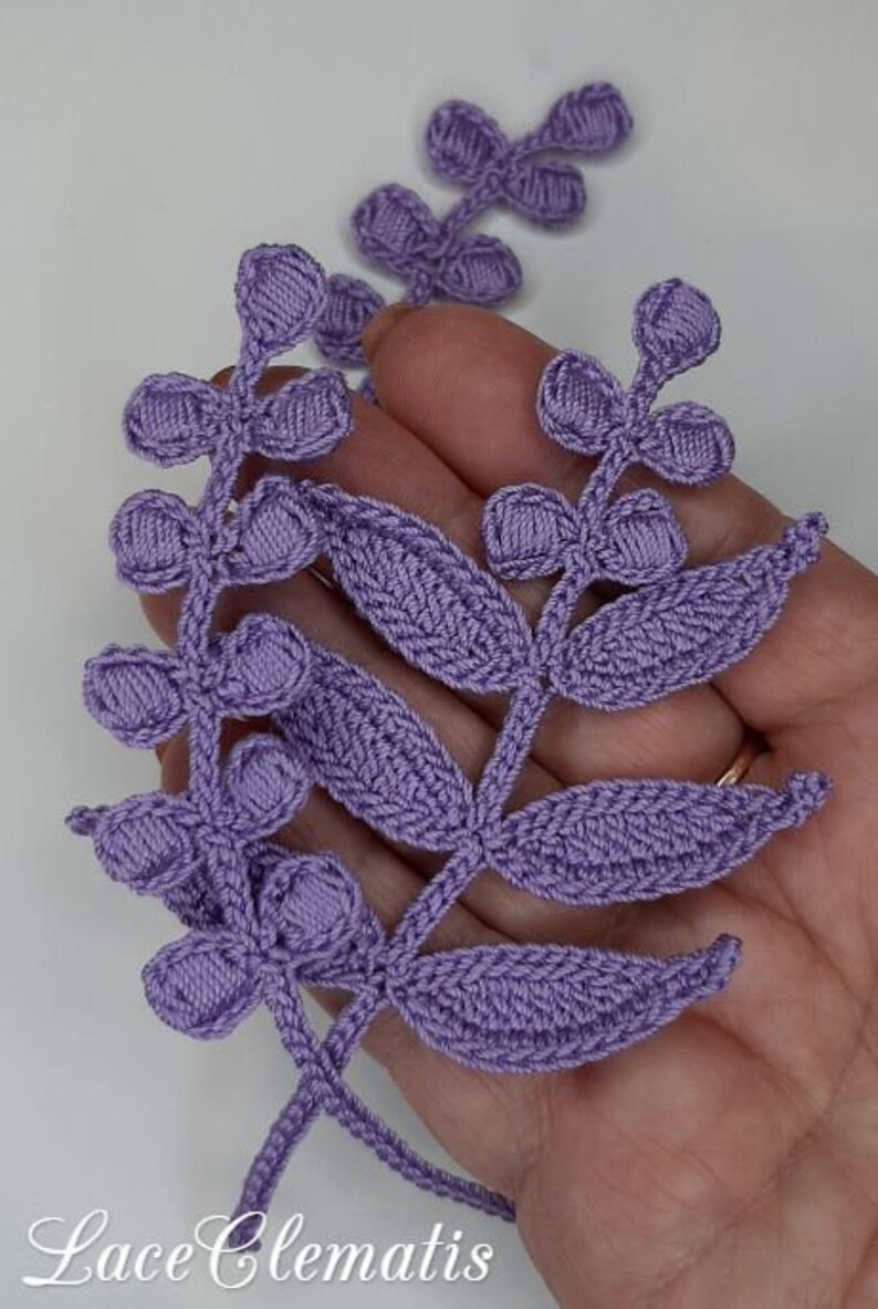 Crochet Branch Pattern. Crochet Twig Tutorial. Flower Applique Pattern ...