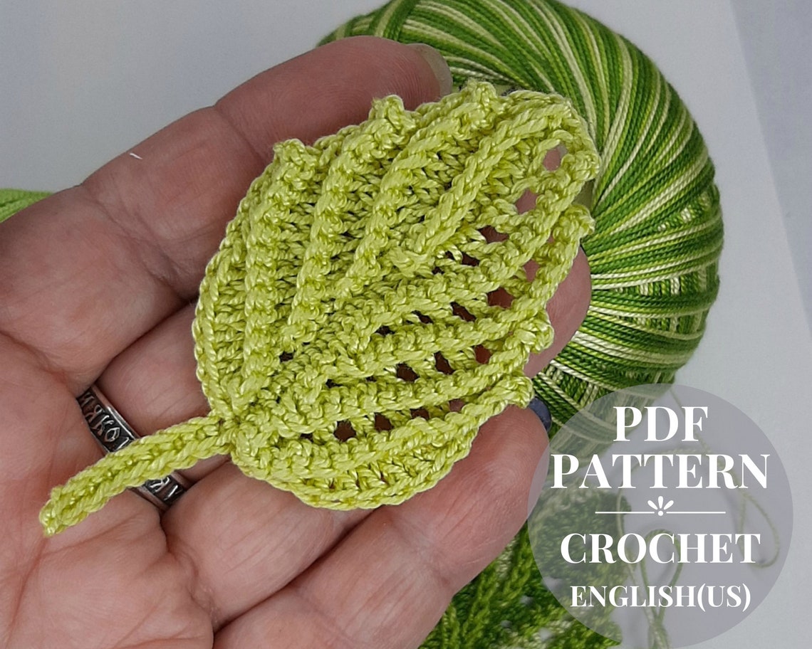 Сrochet Leaf Pattern, PDF Leaf Motif, Irish Lace Pattern, Crochet Leaf ...