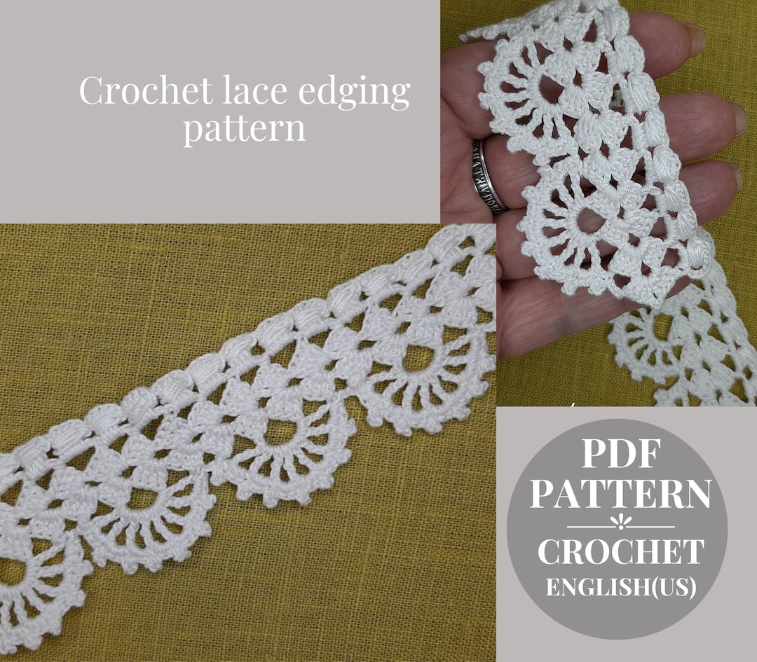 Crochet Border Pattern Lace Trim Pdf. Crochet Lace Edging Pattern ...