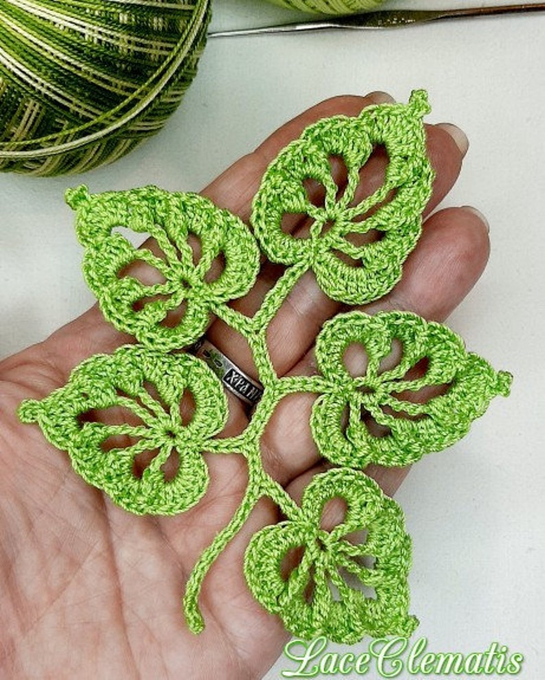 Crochet Branch With Leaves Pattern. Crochet Vine Tutorial. Instructions ...
