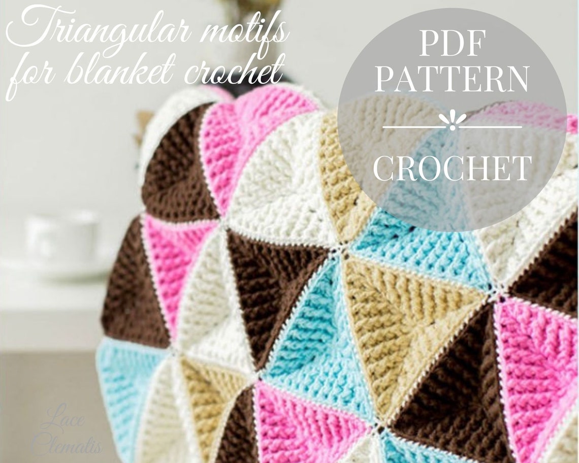 Triangle Crochet Pattern for a Blanket. Motif Afghan Crochet - Etsy