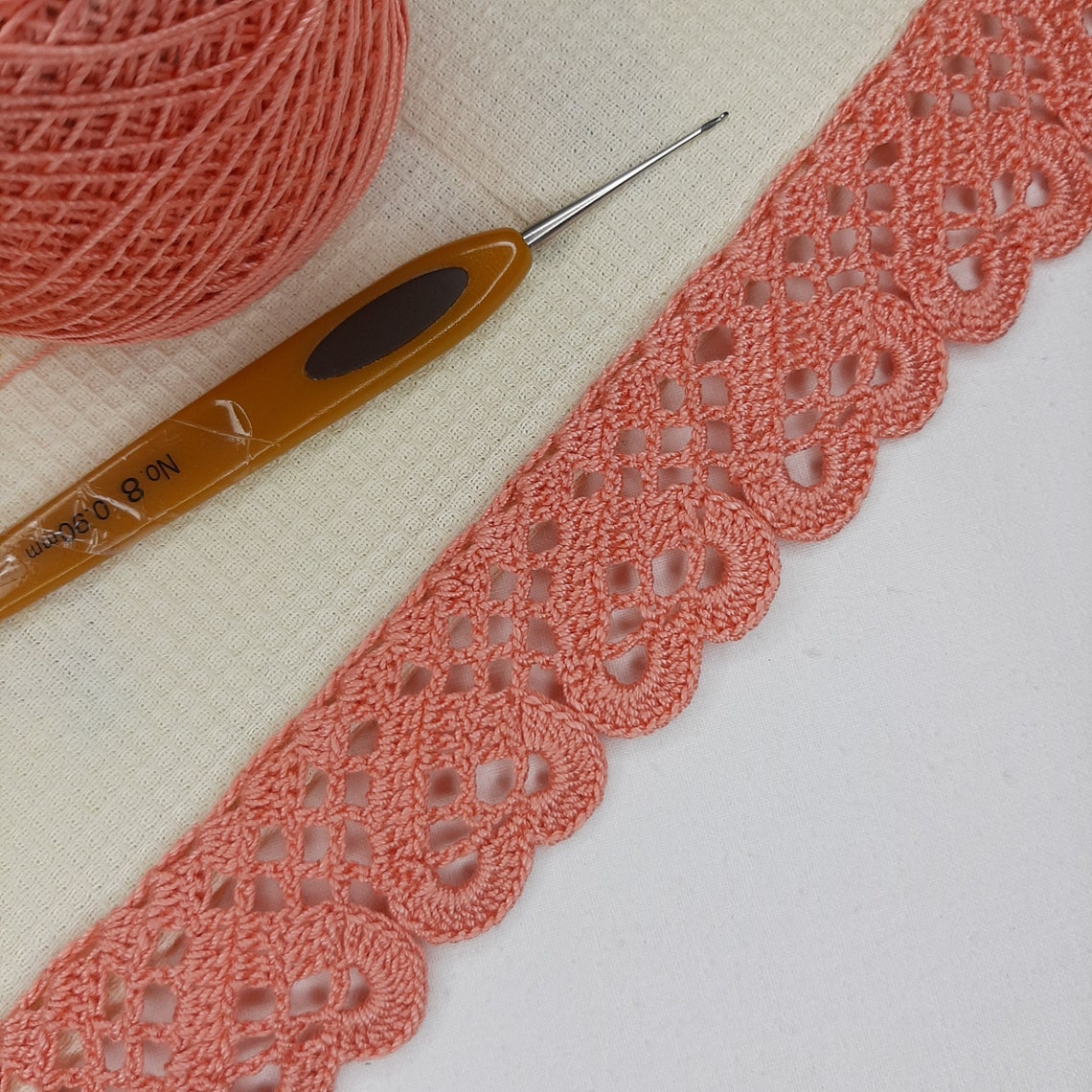 Crochet Edging Pattern Border Hearts Crochet for Decor Kitchen - Etsy