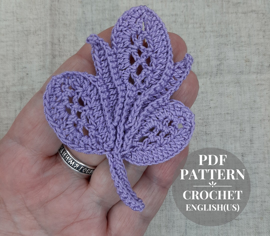 Crochet Leaf Pattern Crochet Leaves Applique Instruction Pdf Leaf ...