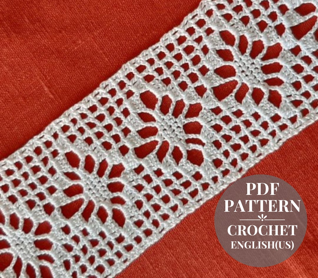 Filet Crochet Border Patterns for Kitchen Towel. Filet Edging ...