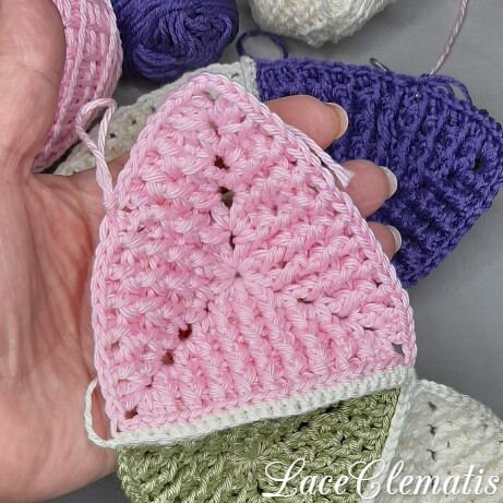 Triangle Crochet Pattern for a Blanket. Motif Afghan Crochet Pattern ...