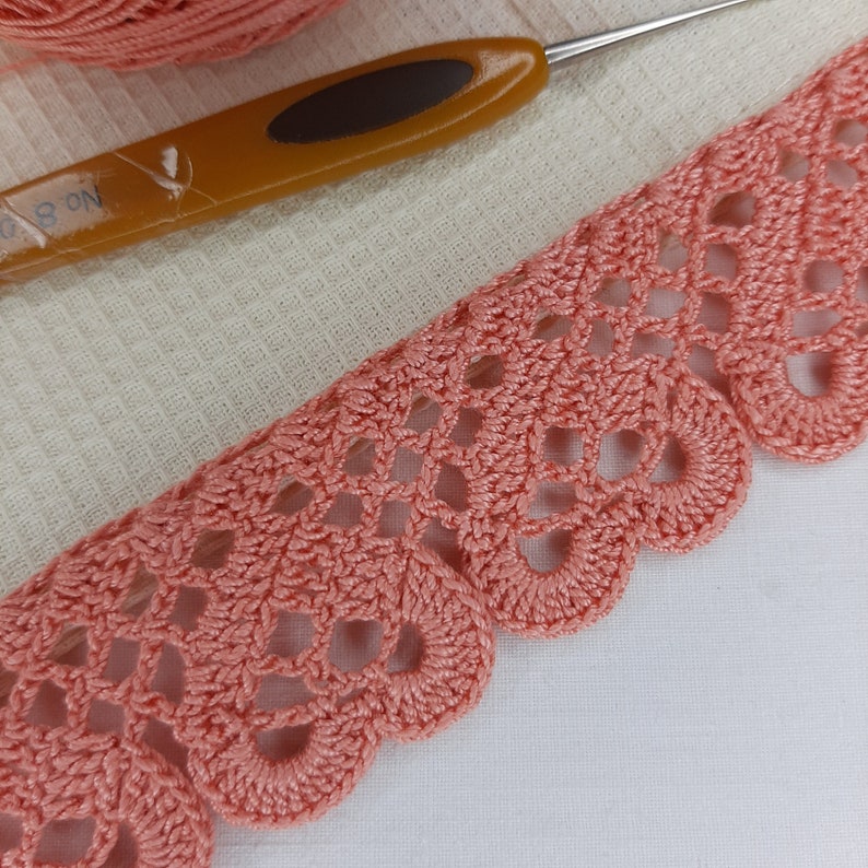 Crochet Edging Pattern Border Hearts Crochet for Decor Kitchen Towels ...