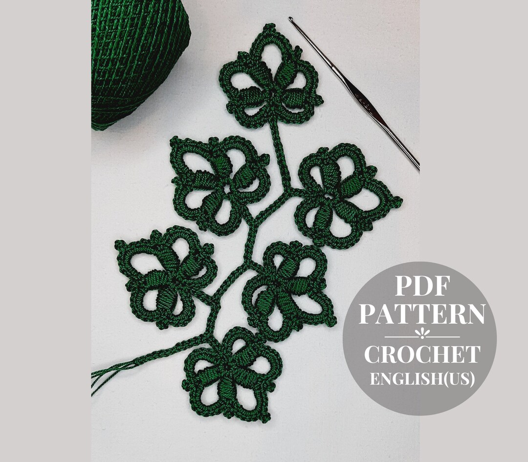 Easy Crochet Branch Pattern. Crochet of a Twig With Leaves ...