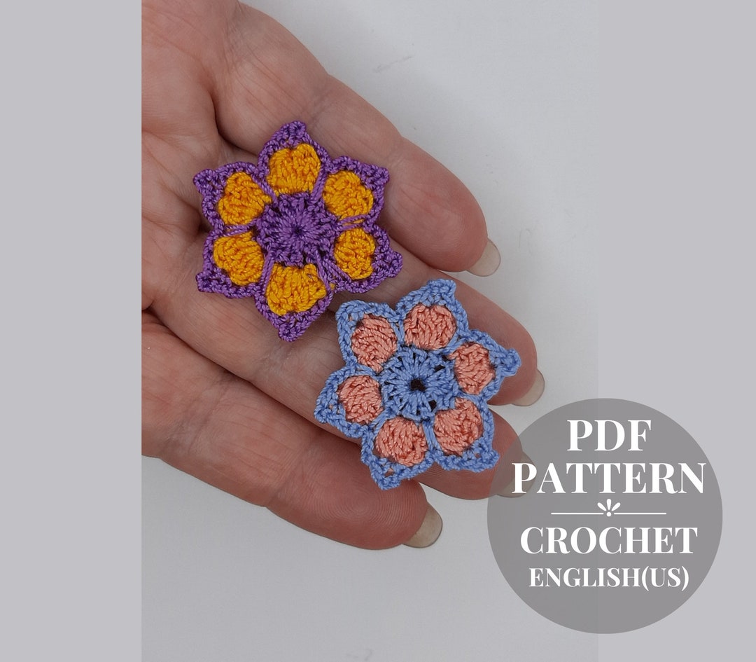 Crochet Small Flower Pattern Crochet Daisy Detailed Pattern Pdf Floral ...