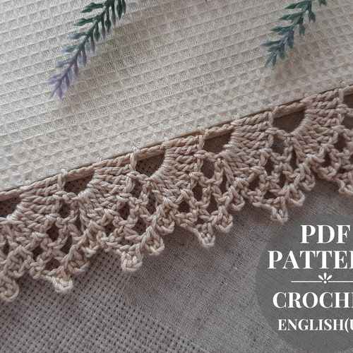 Crochet Edging Pattern Border Hearts Crochet for Decor Kitchen - Etsy