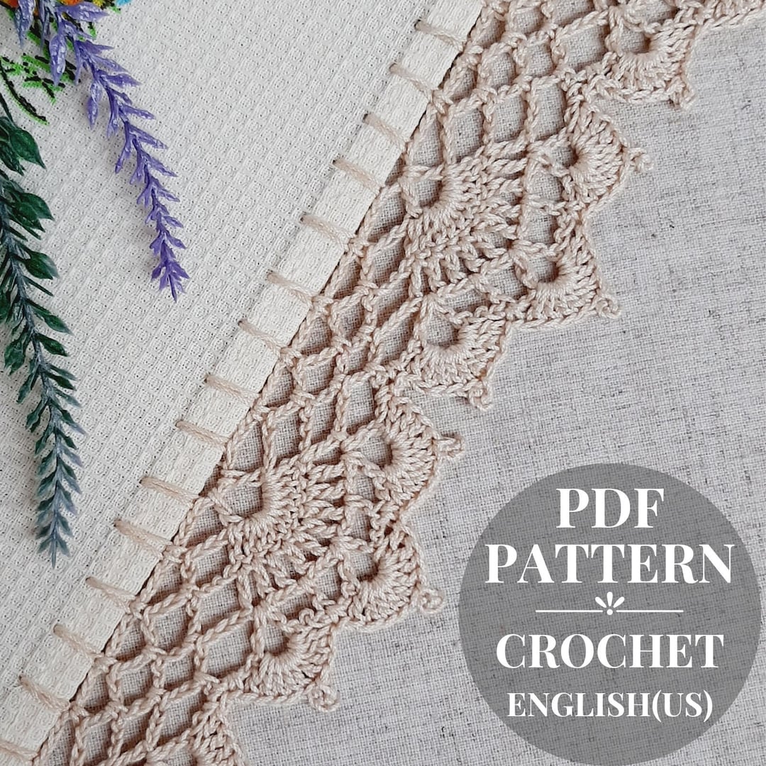 Crochet Edging Pattern. Crochet Border Pattern. Crochet Openwork Trim ...