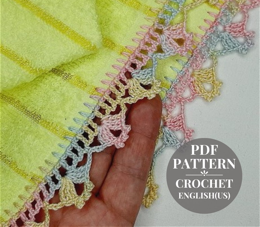 Easy Crochet Lace Edging Pattern. Crochet Trim for Kitchen Towel ...