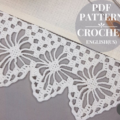 Crochet Edging Pattern Border Hearts Crochet for Decor Kitchen - Etsy