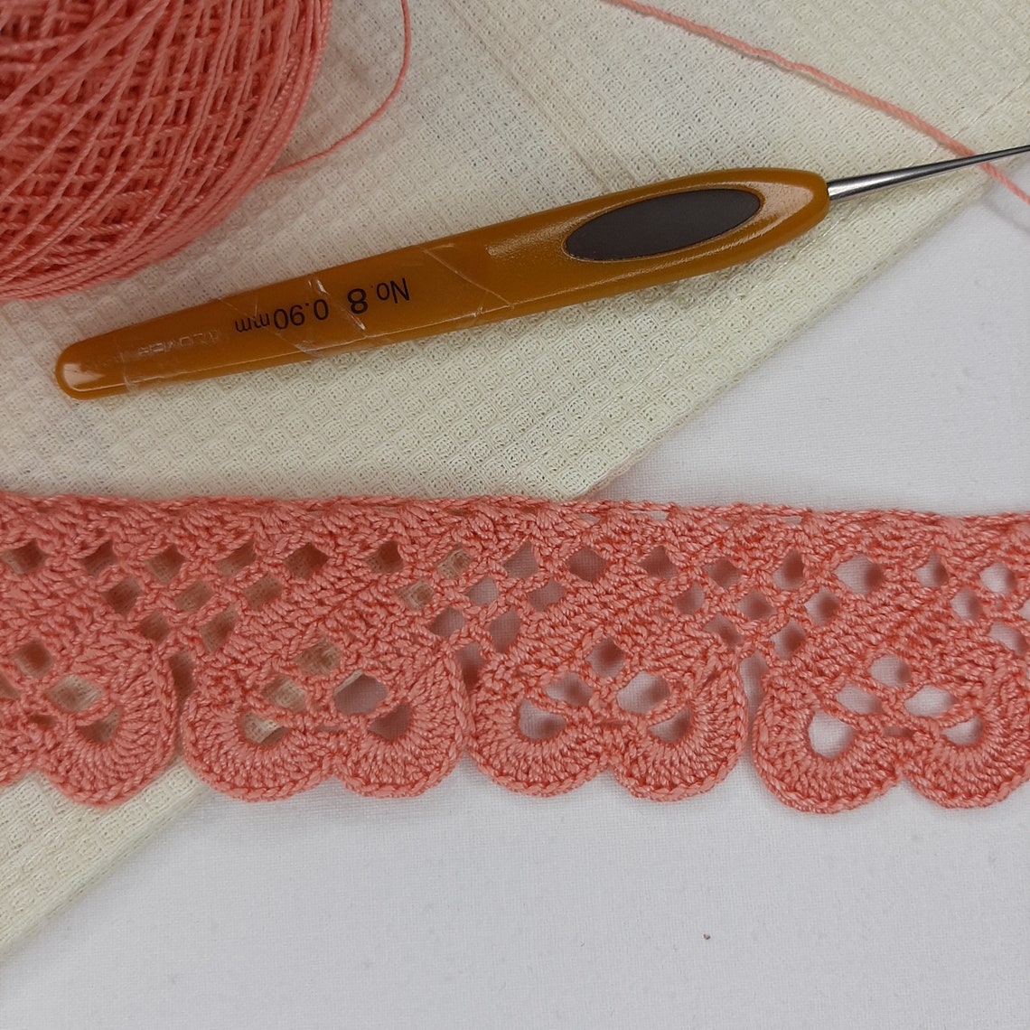 Crochet Edging Pattern Border Hearts Crochet for Decor Kitchen - Etsy