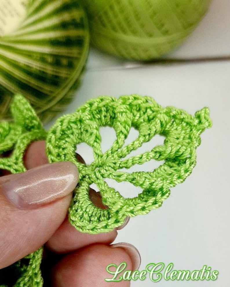 Crochet Branch With Leaves Pattern. Crochet Vine Tutorial. Instructions ...