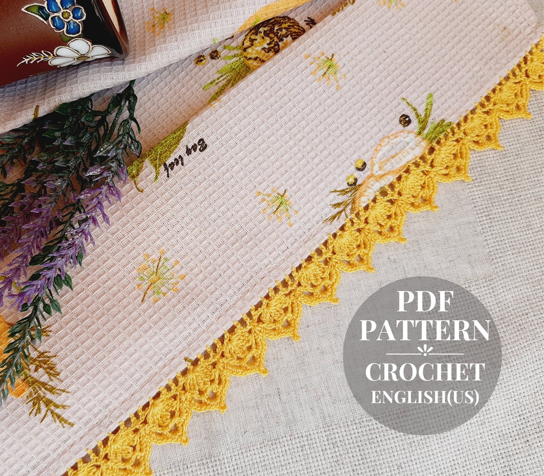 Crochet Border Pattern Lace Trim for Home Decor Kitchen. Crochet ...