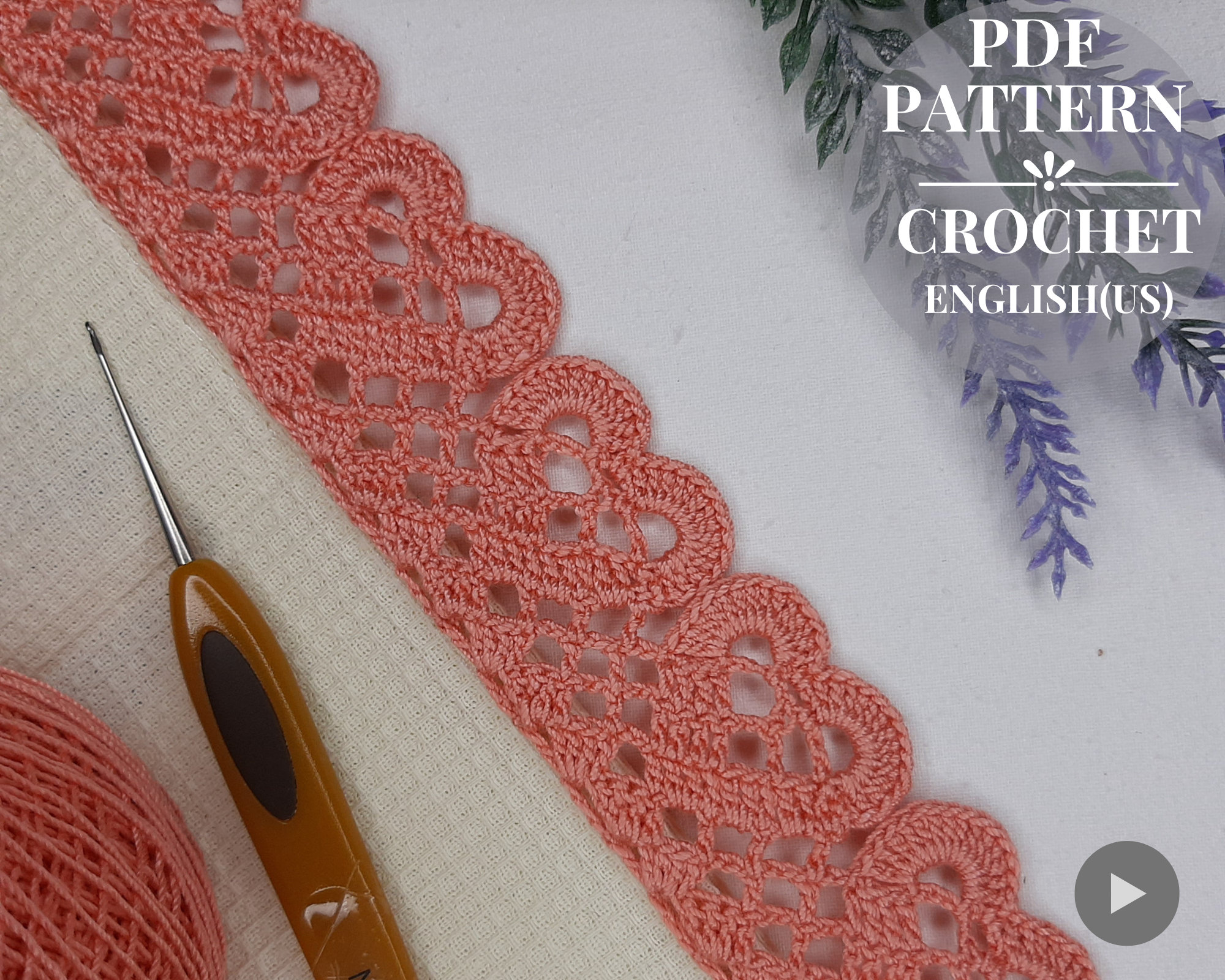 Crochet Edging Pattern Border Hearts Crochet for Decor Kitchen - Etsy