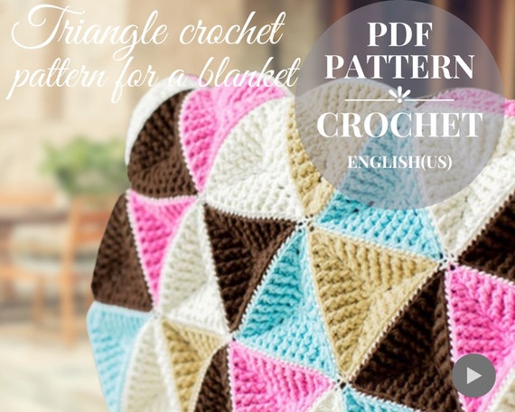 Triangle Crochet Pattern for a Blanket. Motif Afghan Crochet - Etsy