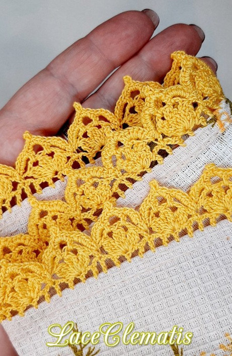 Crochet Border Pattern Lace Trim for Home Decor Kitchen. - Etsy